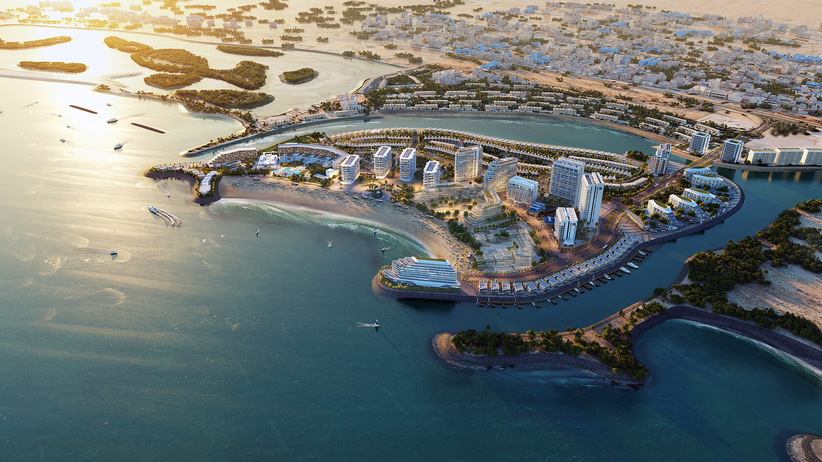 Cape Hayat is a luxury apartment complex on the coast of Hayat Island in Ras Al Khaimah